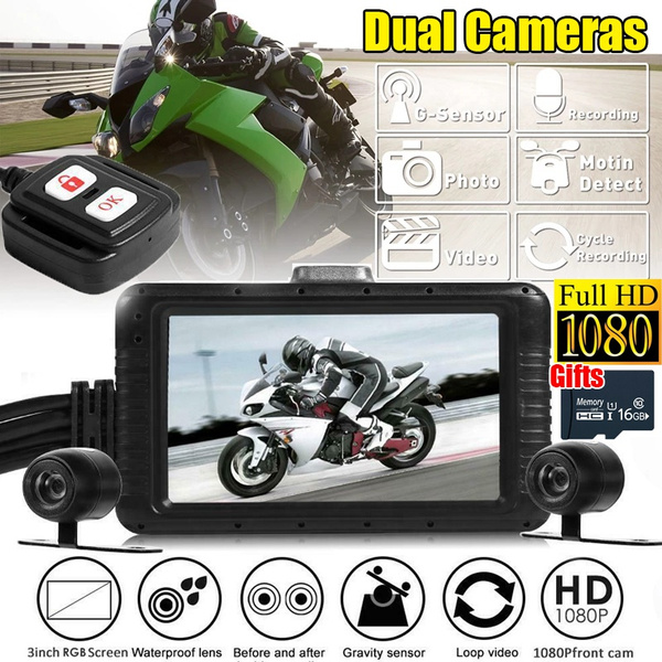 [Gifts:16G Card] 3inches 1080P HD Motorcycle Camera DVR Motor Dash Cam ...