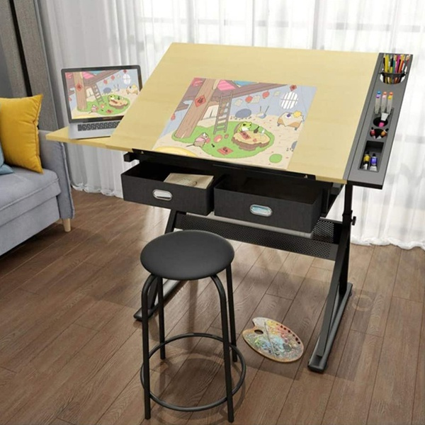 Professional Adjustable Drawing Drafting Table P2 MDF Tiltable Board ...