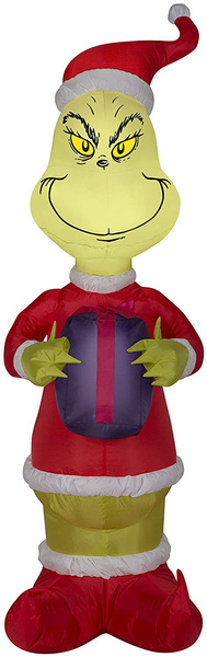 Gemmy 81246 Airblown Grinch with Present Christmas Inflatable 4 FT TALL ...