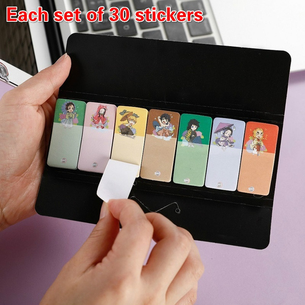 30 Stickers/set Demon Slayer Kimetsu No Yaiba Paper Sticker Bookmark ...