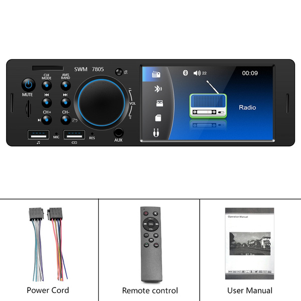 MP5 Player Radio Bluetooth Handsfree FM Radio Car 1 Din 4.1" Audio ...