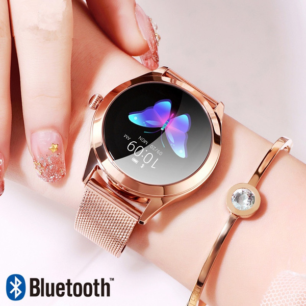 Smart Watch Women IP68 Waterproof Heart Rate Monitoring Stainless Steel ...