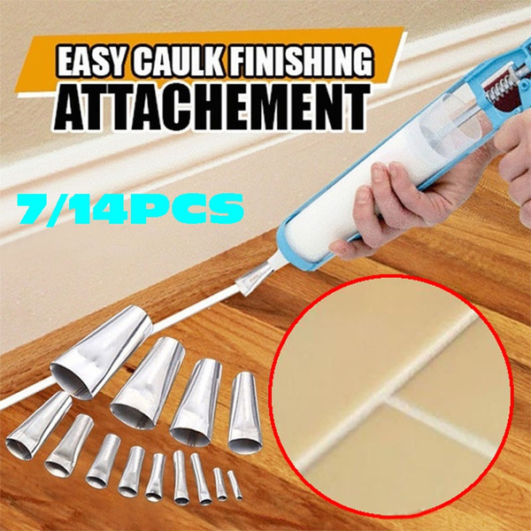 7/14PCS Stainless Steel Caulk Nozzle Silicone Sealant Caulking Finisher ...