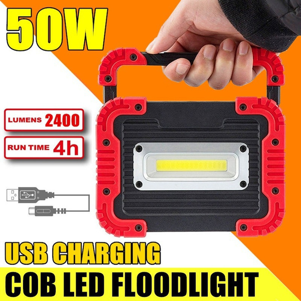50W LED Portable Worklight Camping Lights USB Rechargeable Flood Lamp ...