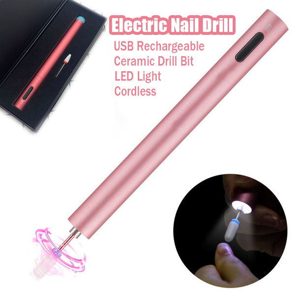Cordless Nail Polisher Portable USB Rechargeable Electric Nail Drill ...