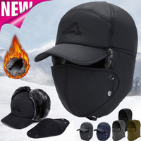 New Men's Winter Hat Face Snow Cap Windproof Baseball Cap Thick Warm ...