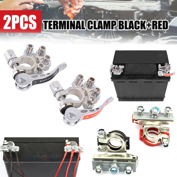 1 Pair Battery Terminals Connectors Clamps Tin Plated Brass Car Battery ...