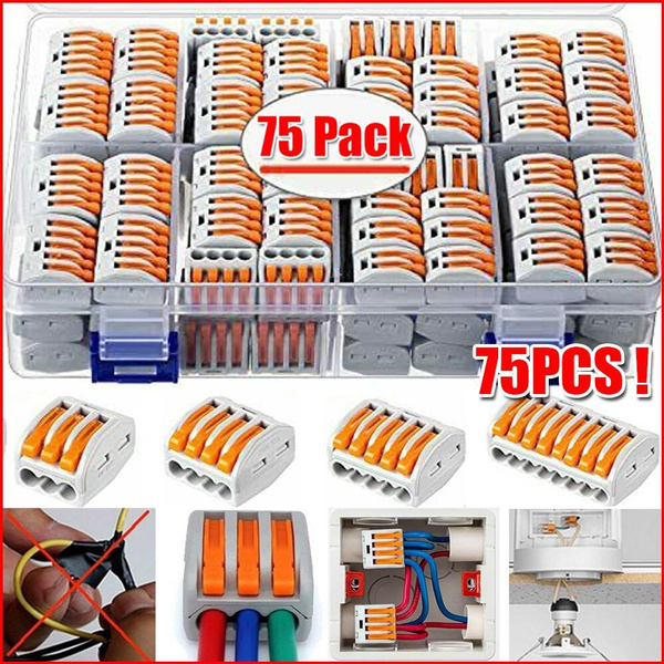 Fast Wire Cable Connectors Universal Compact Conductor Spring Splicing Wiring Connector Push In