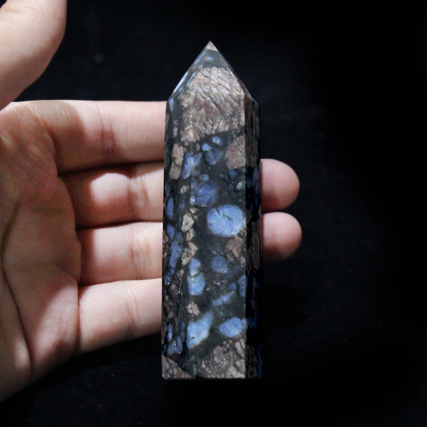 Natural Glaucophane Crystal Quartz Column Magic Wand Obelisk Point ...