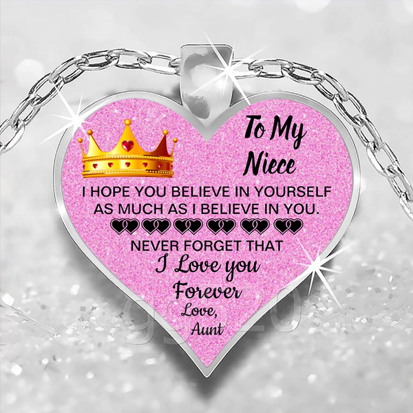 To My Niece Love Heart Necklace Heart Keychain Family Gift Christmas ...