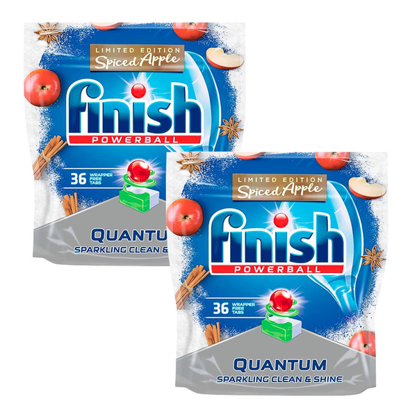 2 Pack Finish Quantum Spiced Apple Limited Edition Dishwasher Tablets ...