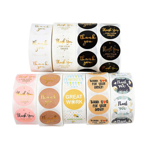 500pcs 1 Inch Label Stickers Cute Circle Paper Thank You Seal Labels ...