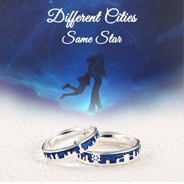 Different Cities Same Star Long Distance Adjustable Opening Ring City ...