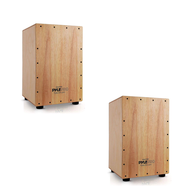 Pyle Pro Hybrid Acoustic Electric Cajon with Built In Pickup Connector ...