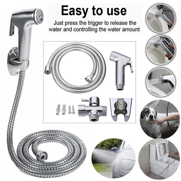 Toilet Brush Handheld Spray Gun Toilet Bidet Sprayer Set Kit DN15 ...