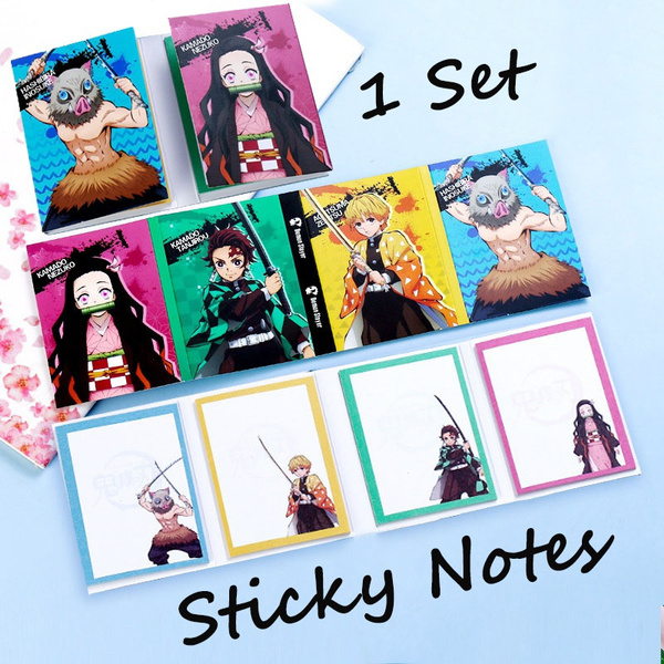 Demon Slayer: Kimetsu No Yaiba Paper Sticker Bookmark Marker Memo Flags ...