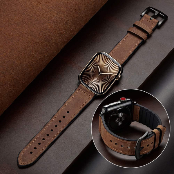 Genuine Leather strap band for Smart watch 49mm 46mm 41mm 45mm 44mm ...