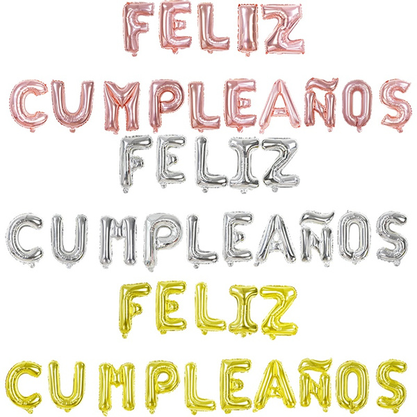 Spanish Letter Foil Balloons FELIZ CUMPLEANOS Alphabet Balloon Spain ...