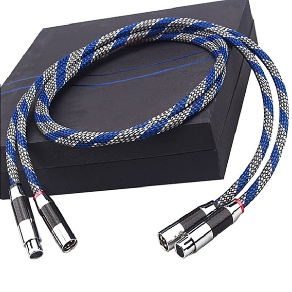 Pair Audiophile HiFi XLR Balanced Cable Carbon Fiber XLR Male to Female ...