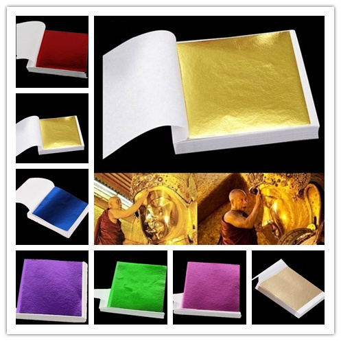 10/100/200Pcs New 8.5x9cm Art Craft Imitation Gold Sliver Copper Foil ...