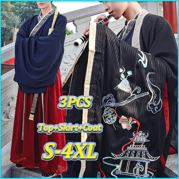 Men's Swordsman Hanfu Robe Chinese Ancient Traditional Han Dynasty ...