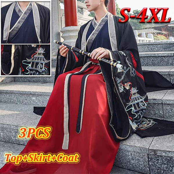 Men's Swordsman Hanfu Robe Chinese Ancient Traditional Han Dynasty ...