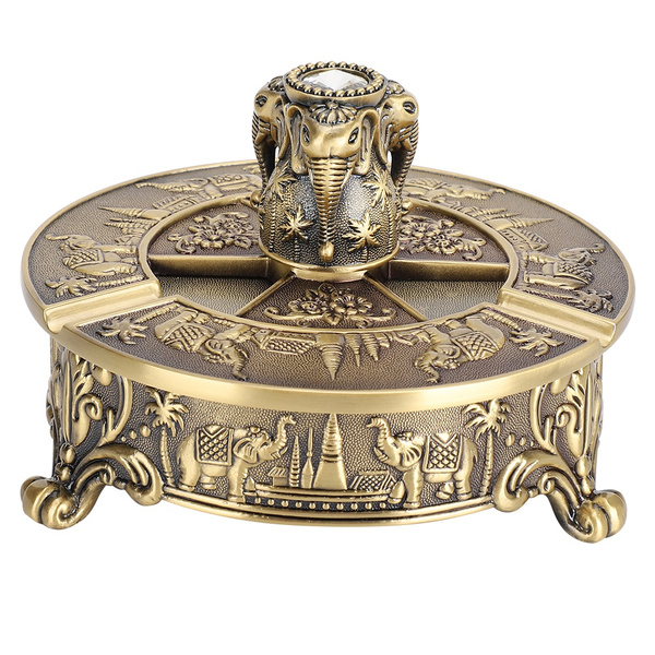 Vintage Elephant Ashtray Elephant Pattern Bronze European Zinc Alloy ...