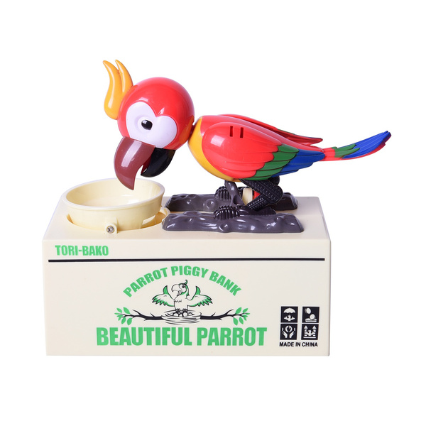 Shop LC Red Parrot Coin Bank Box Personal Piggy Bank Home Decor Vintage ...