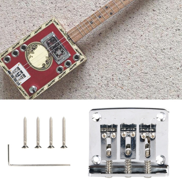 3 String Guitar Metal Tailpiece Bridge Parts Musical Instrument ...