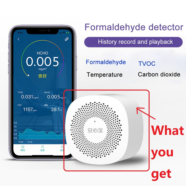 Air Quality Tester Phone APP Monitor Formaldehyde TVOC Carbon Dioxide ...