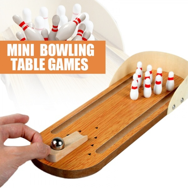 Indoor Wooden Mini Bowling Game Set Children's Educational Family ...