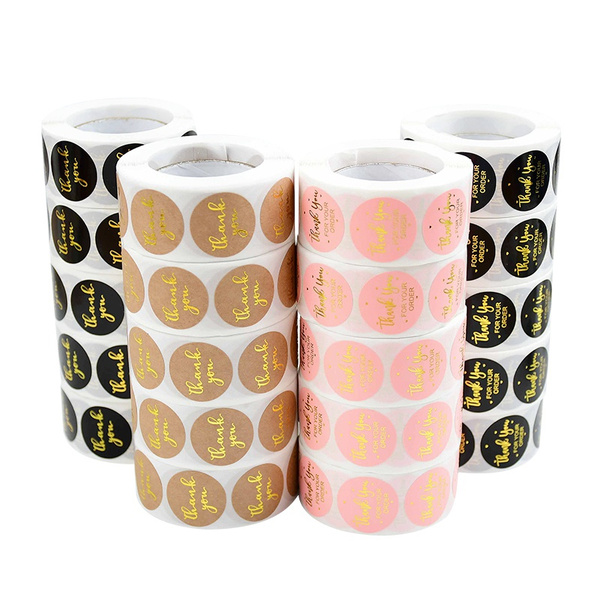 Pink Paper Label Stickers Gold Thank You Sticker Scrapbook 500pcs for ...
