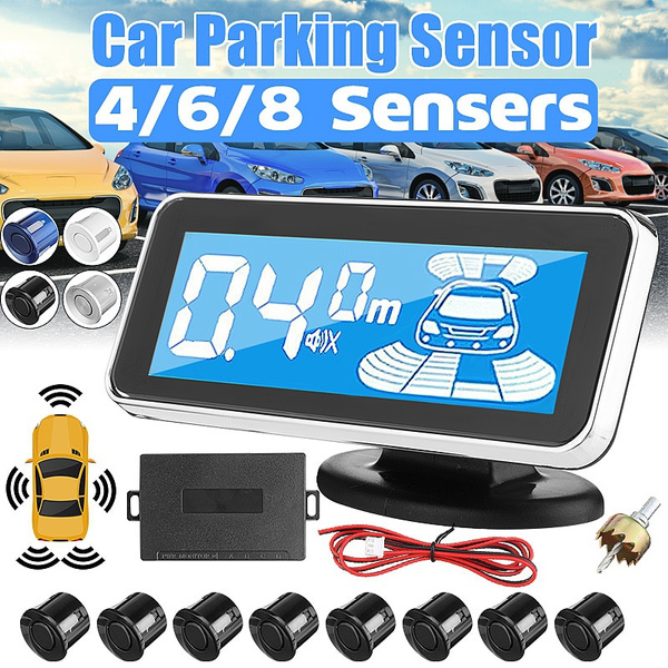 Car Parking Sensor Back Reverse LCD Digital Screen Sound Alarm Probes ...