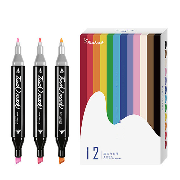 1-12 Color Beginner Basic Band-painted Painting Marker Set, Paint ...
