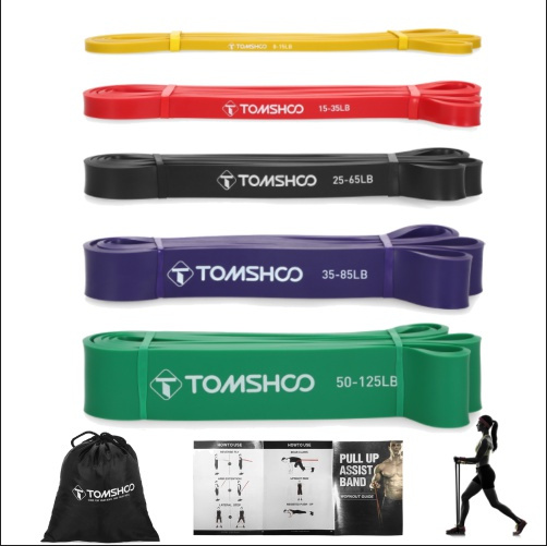 TOMSHOO 5 Packs Pull Up Assist Bands Set Resistance Loop Bands ...