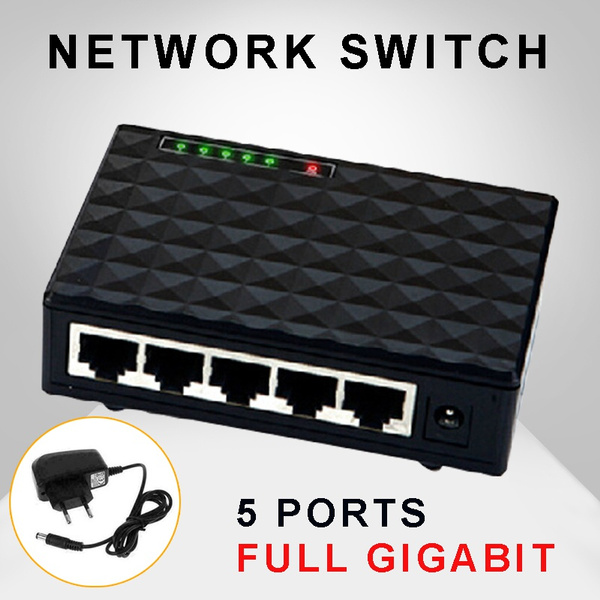Newest Black 5 Ports 10/100/1000Mbps LAN Ethernet Network Adapter ...