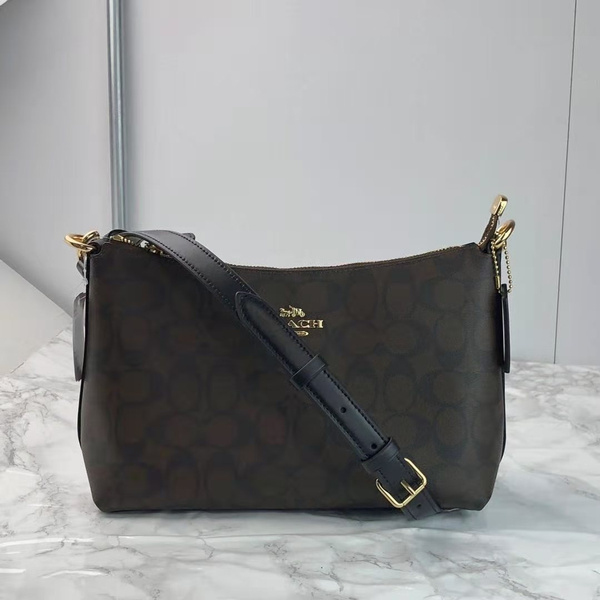 COACH 85696 LEWIS SHOULDER BAG IN SIGNATURE CANVAS IN BROWN/BLACK | Wish