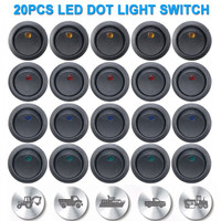 20pcs LED Dot Light 12V Car Boat Rocker ON/OFF Toggle SPST Switch ...