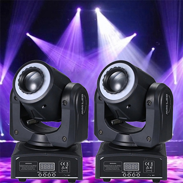 2pcs 70W 8 Gobos Stage Light Rotating RGBW Spotlight Mini Moving Head ...