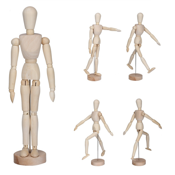 Moveable Wooden Mannequin, 12.99Inch Tall Flexible Articulated ...