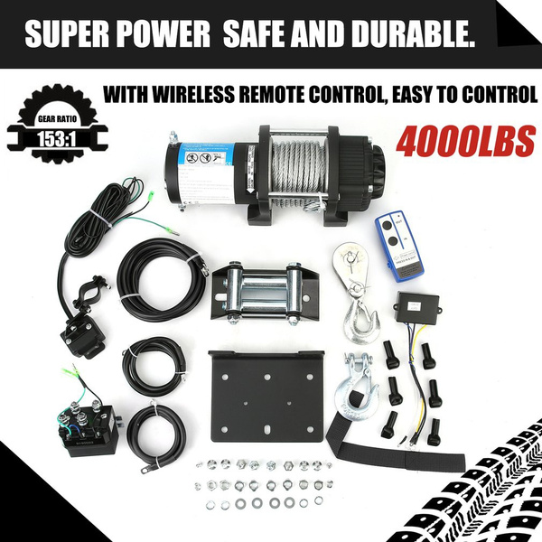 Electric Winch Load Capacity Up To 4000lbs Cars Lift Winch With Remote ...
