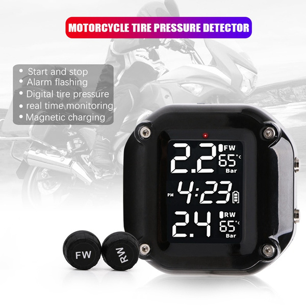 Motorcycle TPMS Tire Pressure Tire Temperature Monitoring System 2pcs ...