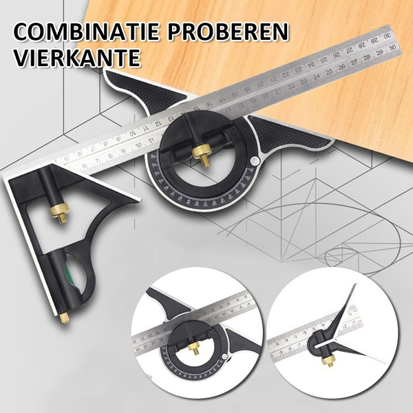 3 in 1 Square Angle Ruler Set Adjustable Multi Combination Right Angle ...