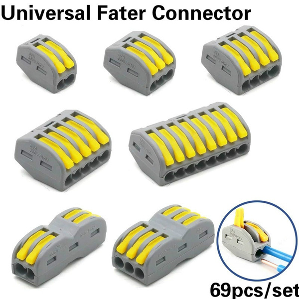 30/50/69 Pieces Fast Universal Wiring Wire Connector & Set Conductor ...