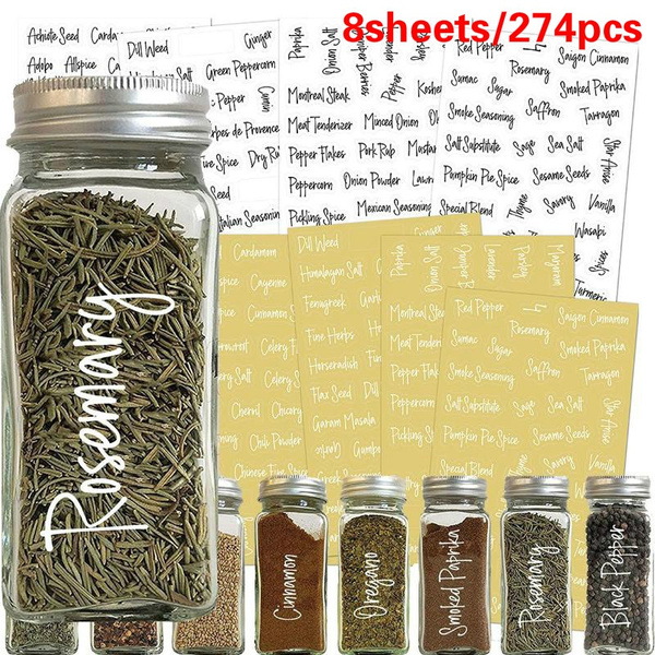 Spice Stickers Labels Creative Transparent Waterproof Spice Labels ...