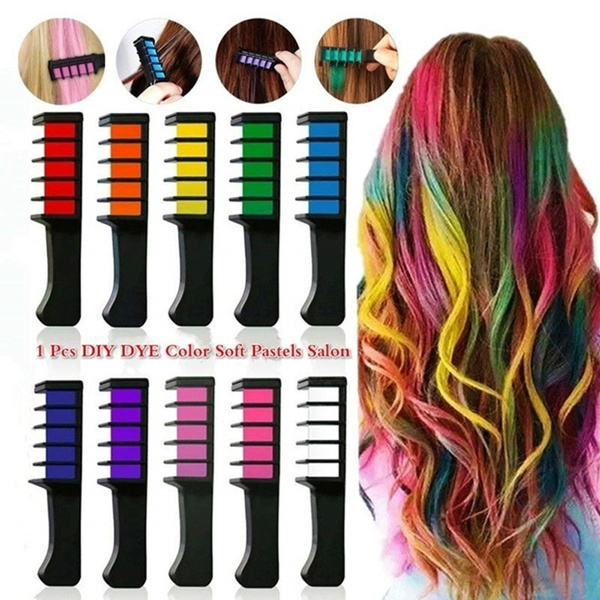 Stylish mini temporary hair dye comb in 10 colors Multicolor disposable ...