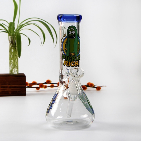 NEW Beaker Water Thick Glass Pipe Cartoon Animation Colorful Down Stem ...