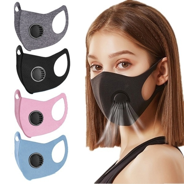 New 4 Colors Cotton Face Mask with Valve for Men Women Anti Dust ...