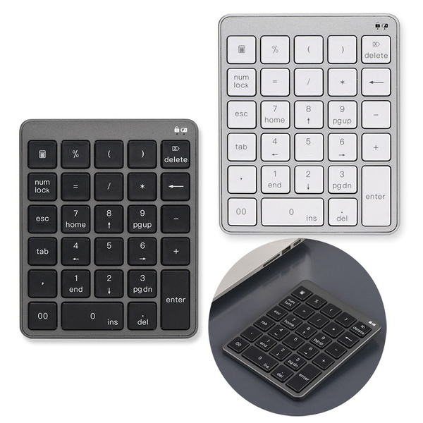 Wireless Numeric Keypad 28 Keys Number Pad With 2.4G Mini USB Receiver ...