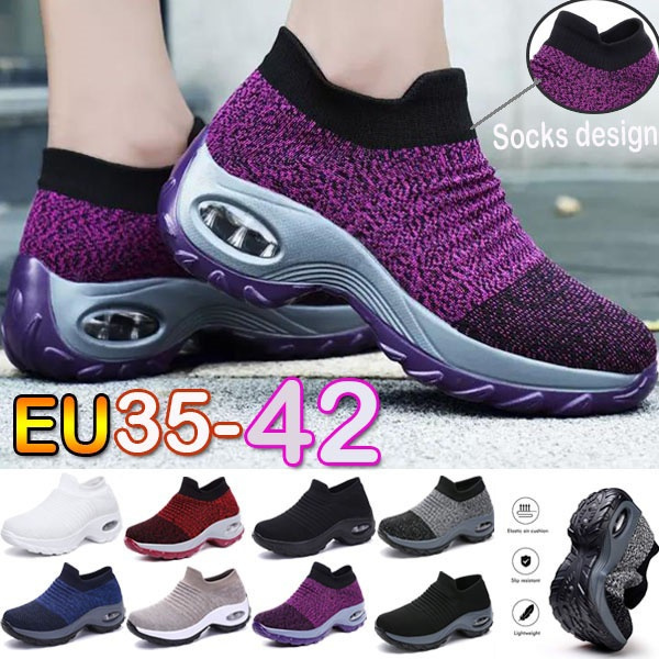 New Fashion Women Rocking Chair Sneakers Casual Sock Shoes Air Cushion ...